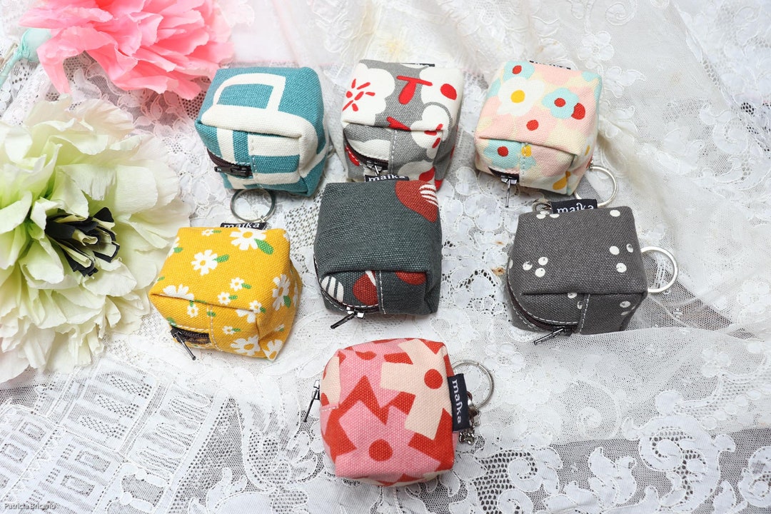 Mini Cubes Key Ring Mini Pouch, Notion Holder, Needle Holder, Key ...