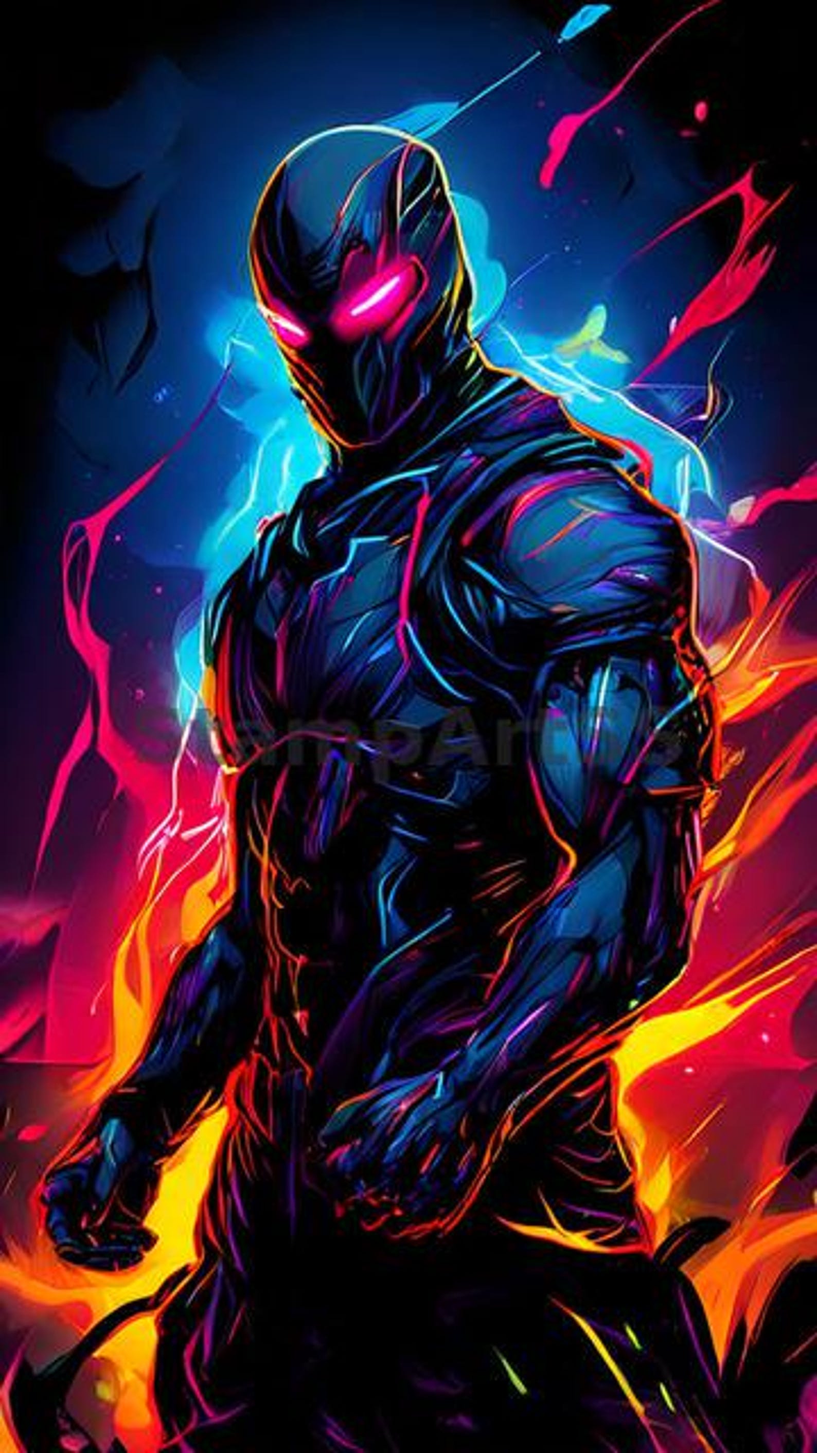 30 Neon Ninja Warrior Art Designs Symmetrical, Ultra-detailed Digital ...