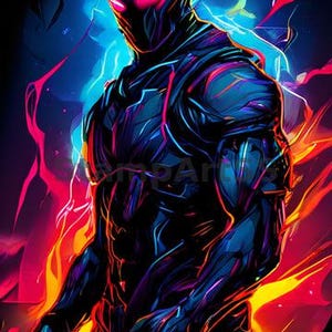 30 Neon Ninja Warrior Art Designs – Symmetrical, Ultra-detailed Digital ...