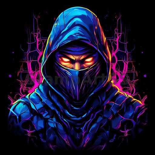 30 Neon Ninja Warrior Art Designs Symmetrical, Ultra-detailed Digital ...