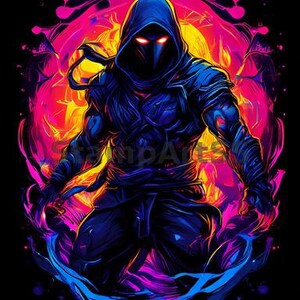 30 Neon Ninja Warrior Art Designs – Symmetrical, Ultra-detailed Digital ...