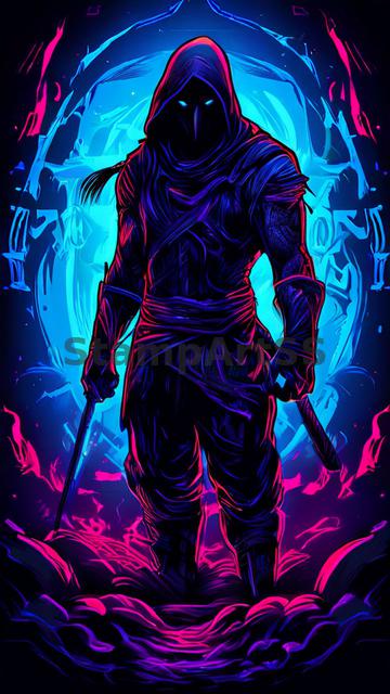 30 Neon Ninja Warrior Art Designs Symmetrical, Ultra-detailed Digital ...