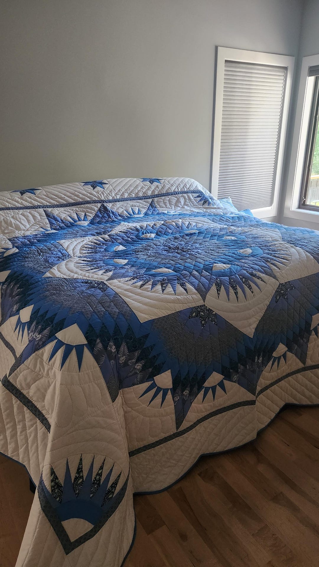 Amish Compass Star Blue Quilt King - Etsy
