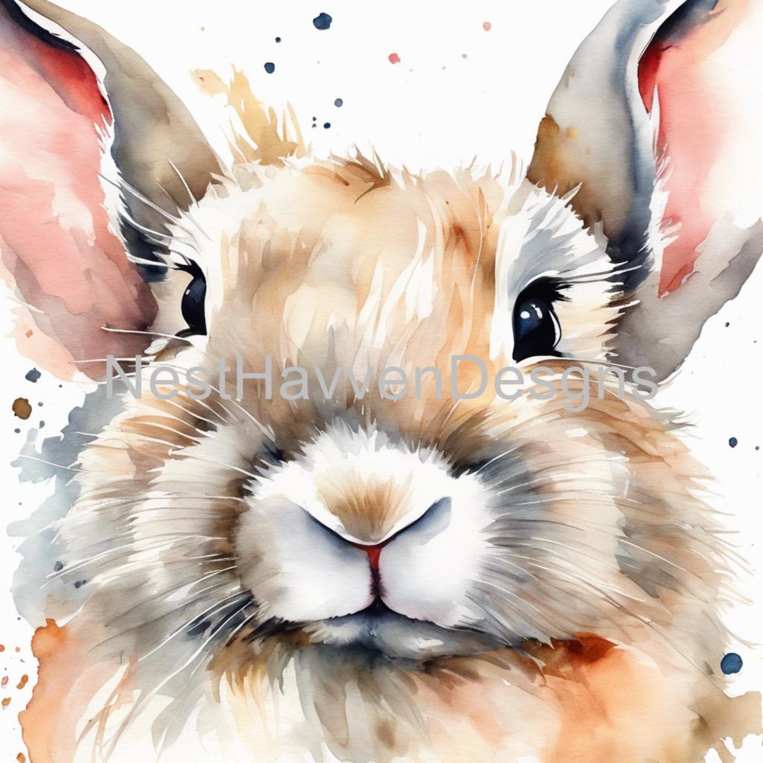 Watercolor Bunny Clip Art Set: Digital Downloads for Crafting ...