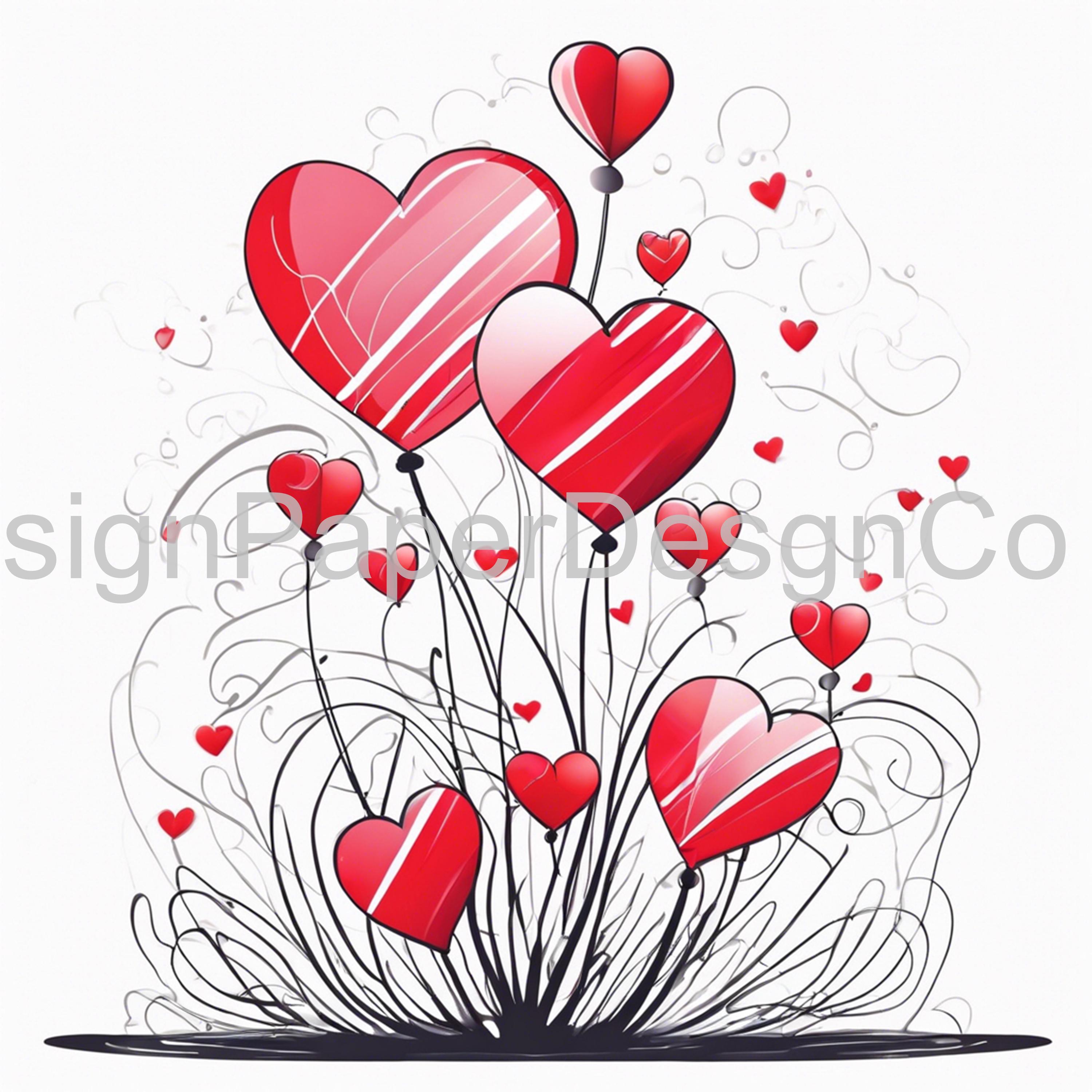 Valentine Clipart, Christmas Card Art, Printable Watercolor Clipart ...