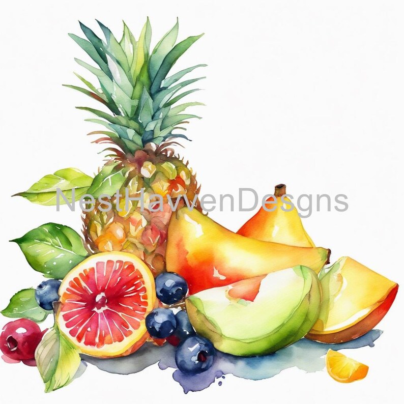 10 Watercolor Fruit Clip Art for Crafting Scrapbooking Card Making - Etsy
