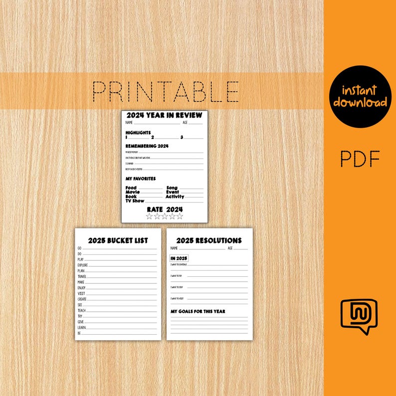 2025 Goals Printable Template, 2025 Resolutions, 2025 Bucket List ...