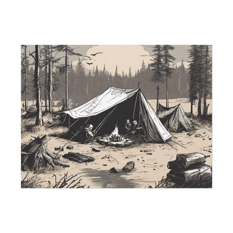 Survival Camp Rolled Poster Adventure Awaits With Stunning Outdoor Art ...