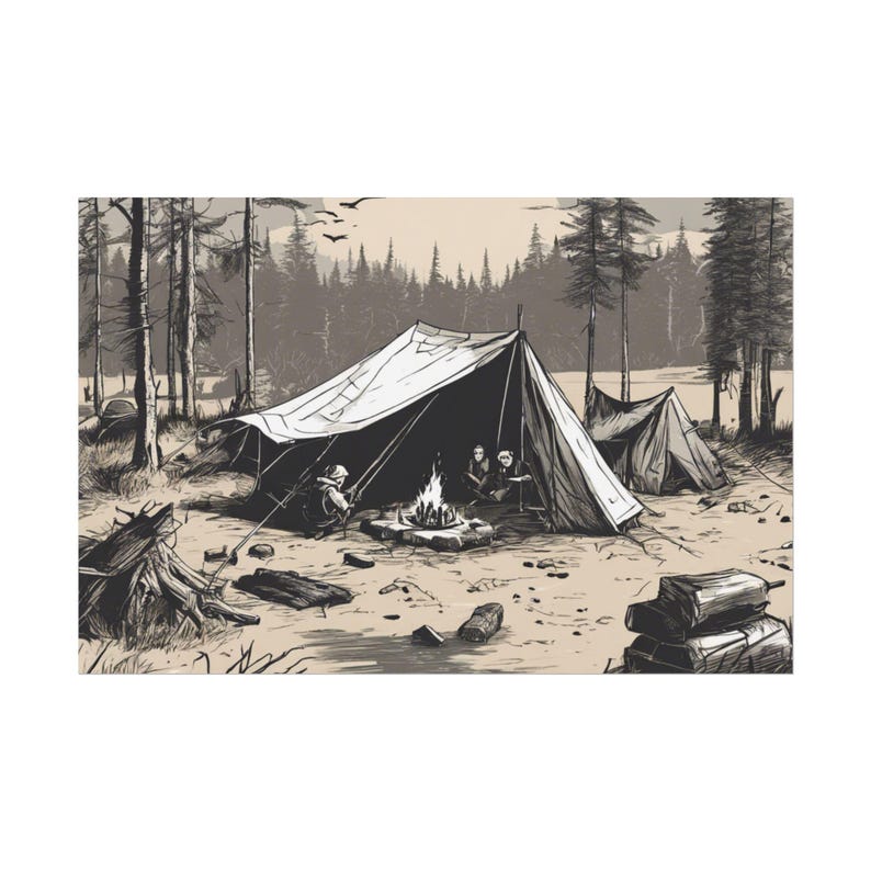 Survival Camp Rolled Poster Adventure Awaits With Stunning Outdoor Art ...