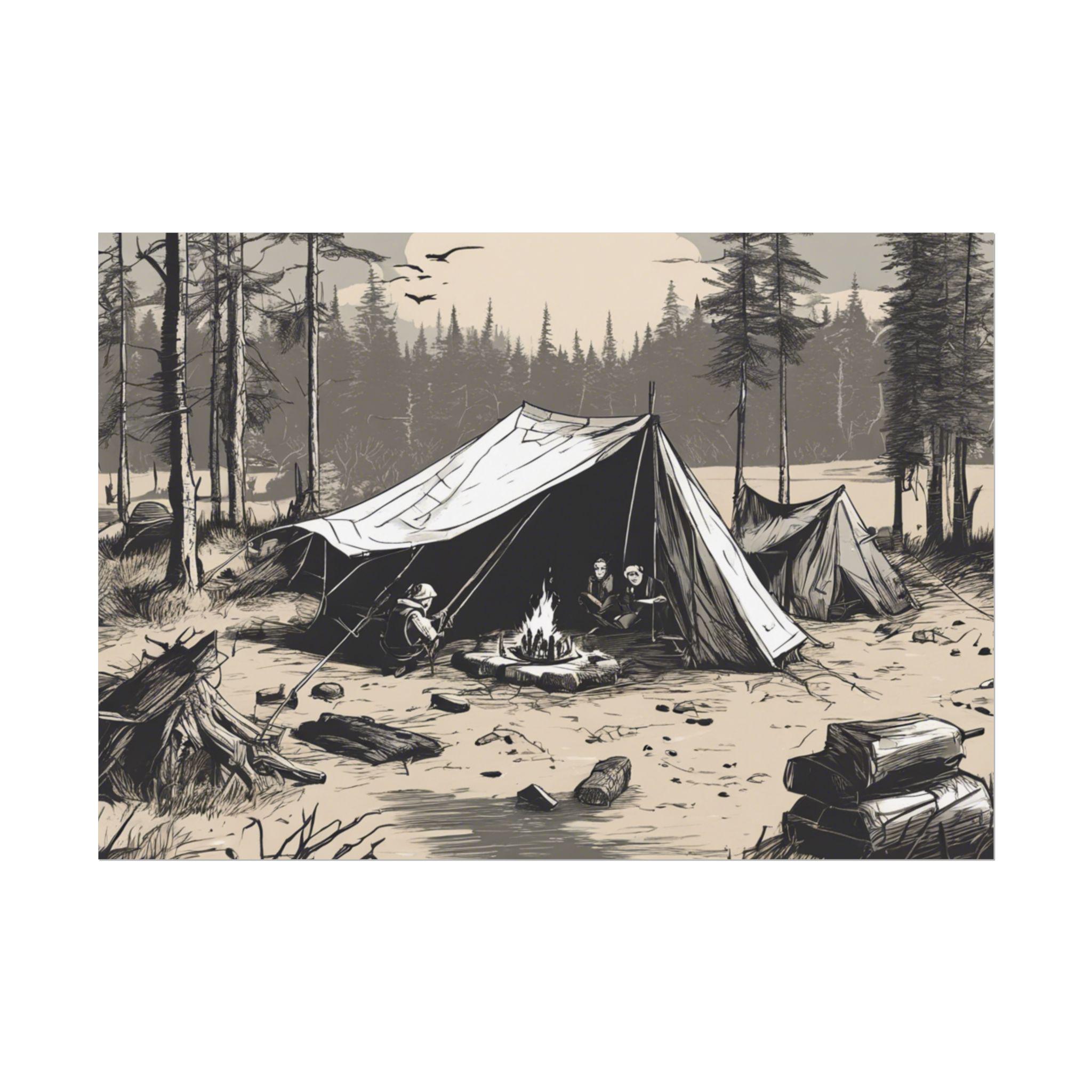 Survival Camp Rolled Poster Adventure Awaits With Stunning Outdoor Art ...