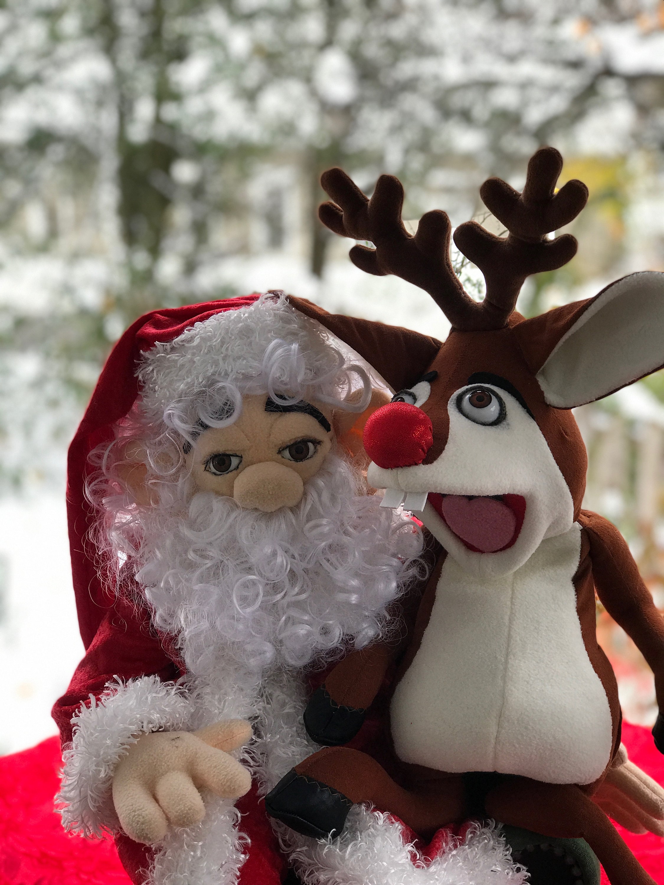 Santa Clause puppet and Rudolph the reindeer puppet Puppet Shop | Jeffy ...