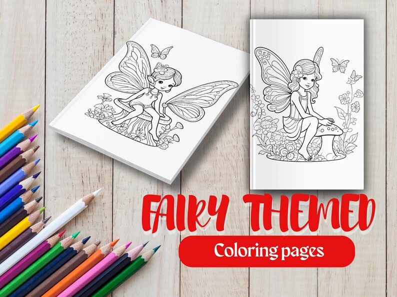 Fairy-themed Coloring for Kids, Magical Coloring Pages, Fantasy ...