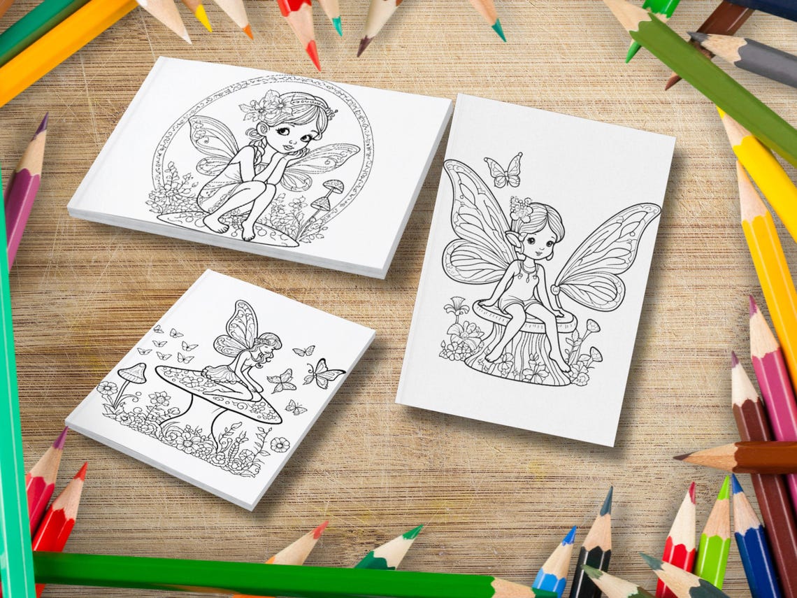 Fairy-themed Coloring for Kids, Magical Coloring Pages, Fantasy ...