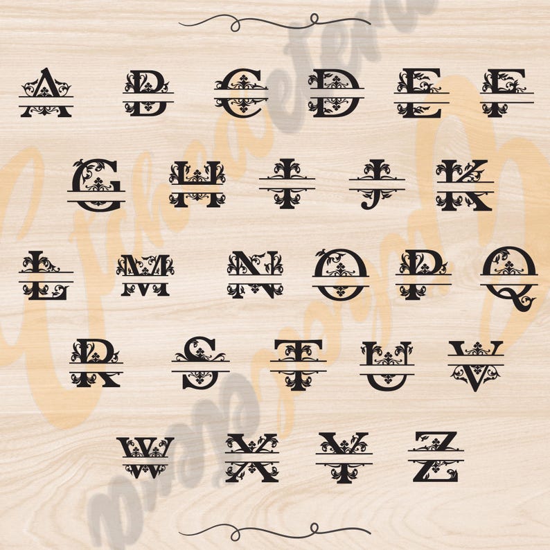 26 Monogram Regal Alphabet PDF, PNG, Corel Draw, Eps Split File for ...