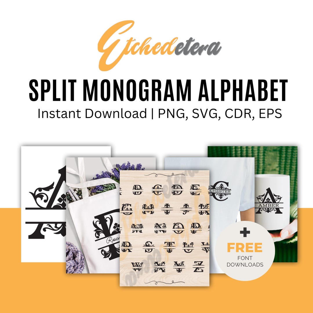 26 Monogram Regal Alphabet PDF, PNG, Corel Draw, Eps Split File for ...
