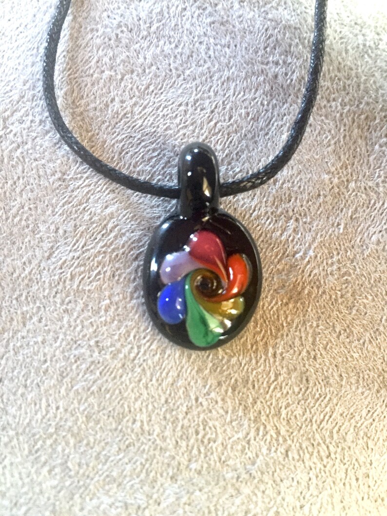 Rainbow Flower Swirl Pride Pendant - Etsy
