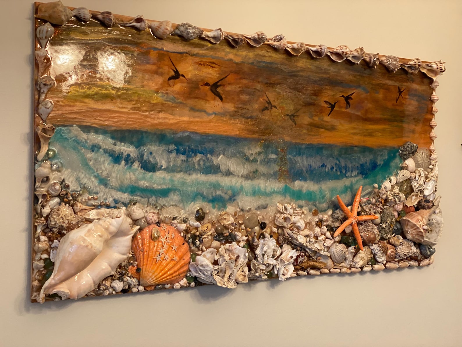 Epoxy Picture 48“ X 24” is a Masterpiece. It is Painted and Epoxy ...