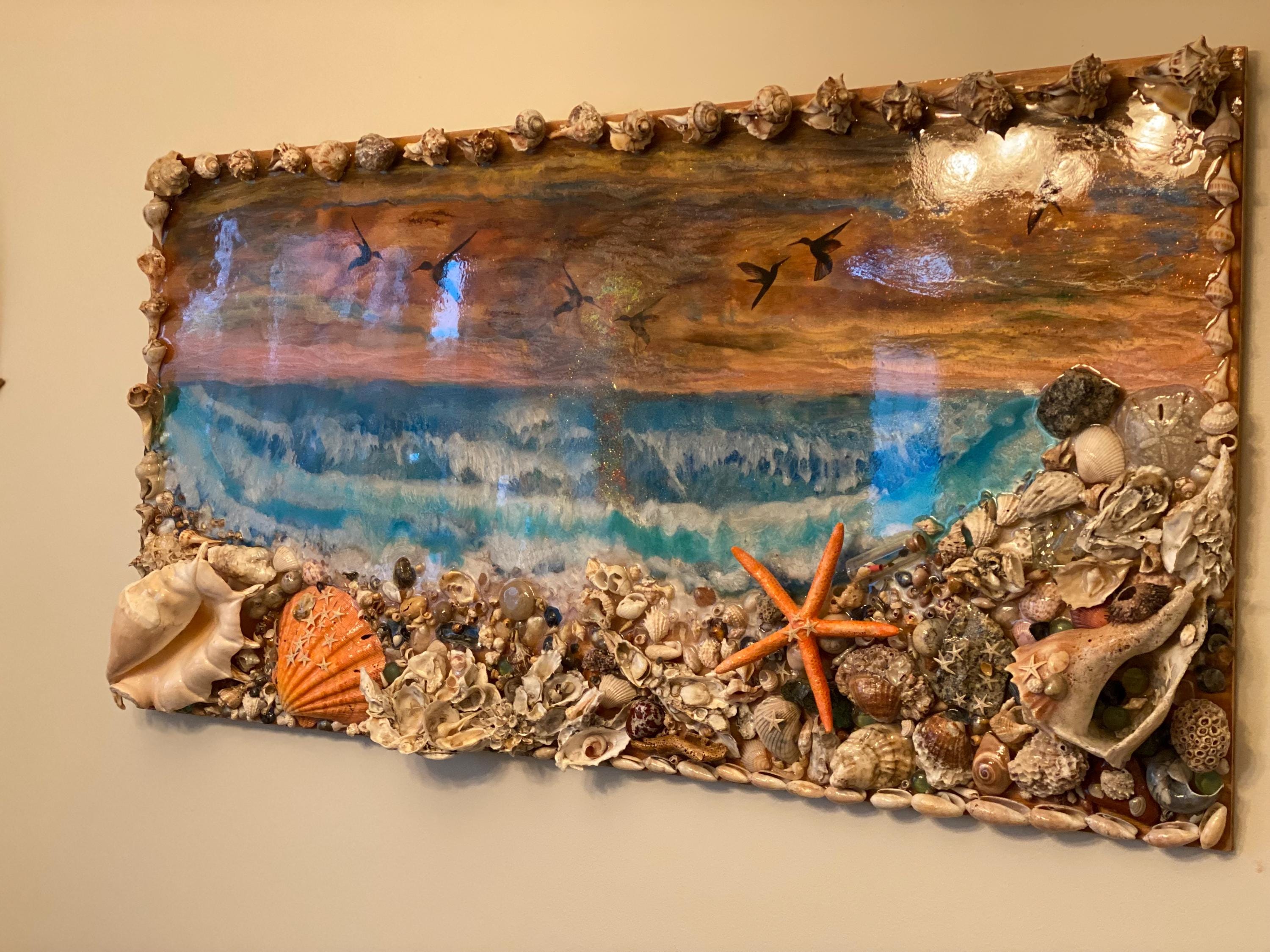 Epoxy Picture 48“ X 24” is a Masterpiece. It is Painted and Epoxy ...