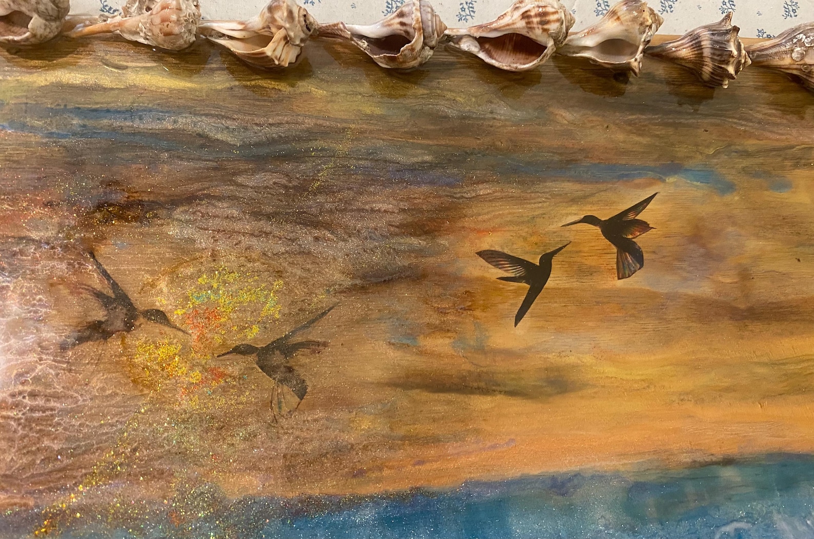 Epoxy Picture 48“ X 24” is a Masterpiece. It is Painted and Epoxy ...