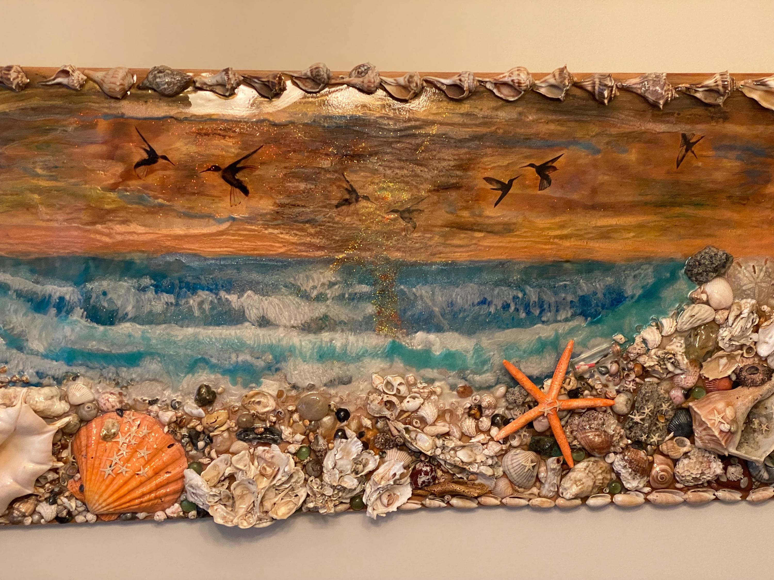 Epoxy Picture 48“ X 24” is a Masterpiece. It is Painted and Epoxy ...