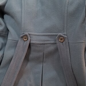 Vintage Union-made Sky Blue Wool Double Breasted Trench Coat Trimmed ...