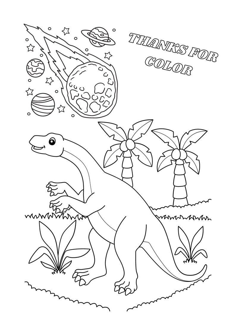10 Page Dinosaur Coloring Page for Kids pdf - Etsy