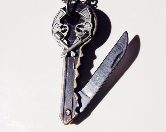 Key Knife Necklace With Guns Pistols - Etsy