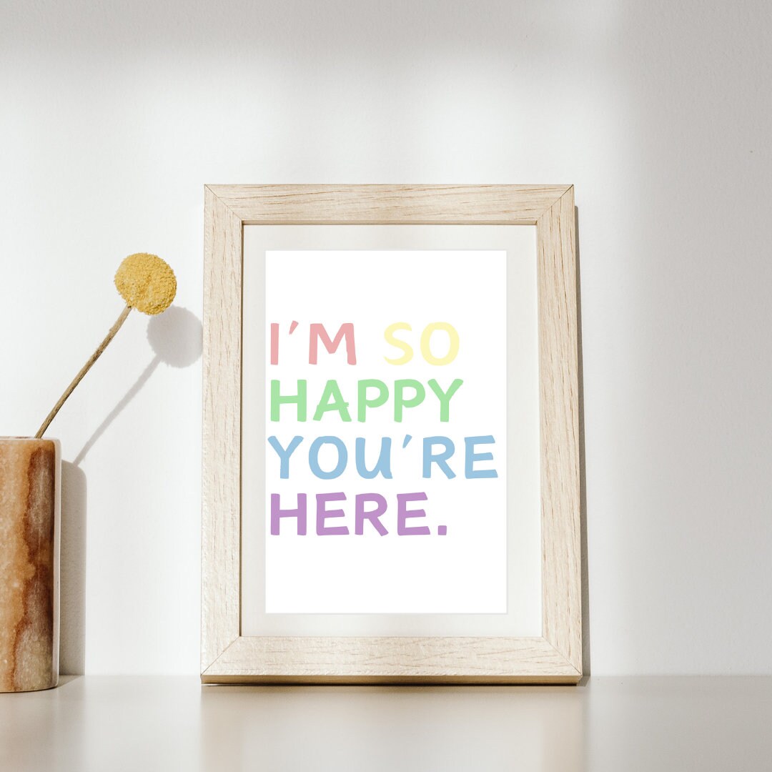 I'm so Happy You're Here Sign Classroom Wall Art Print for Teachers ...