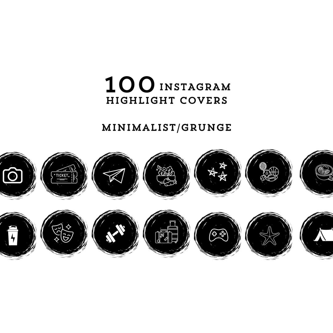 100 Instagram Highlight Covers, IG Story Covers, Minimalistic, Grunge ...