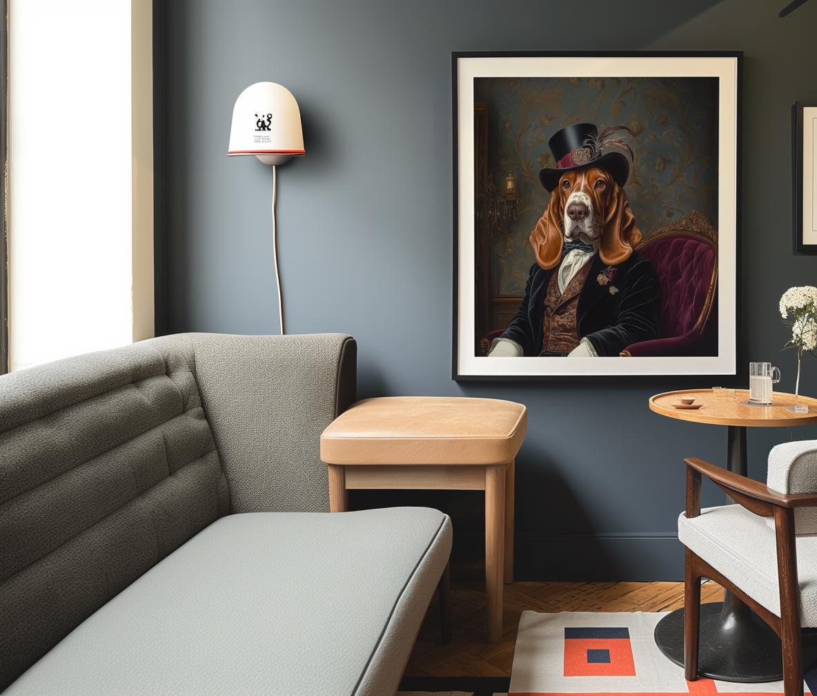 Victorian Era Basset Hound Wall Art, Wall Art, Wall Art Dorm Decor ...
