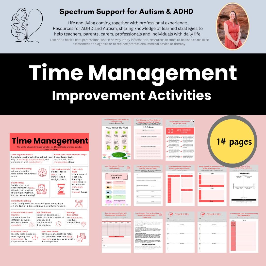 Executive Functioning Activities Time Management Therapy Worksheets ...