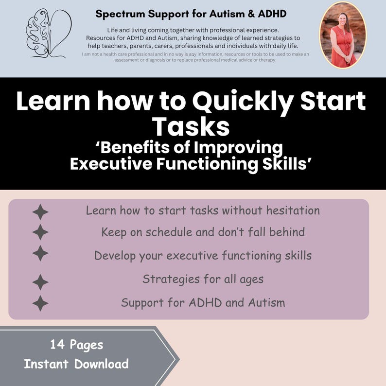 Executive Functioning Activities Task Initiation Therapy Worksheets ...