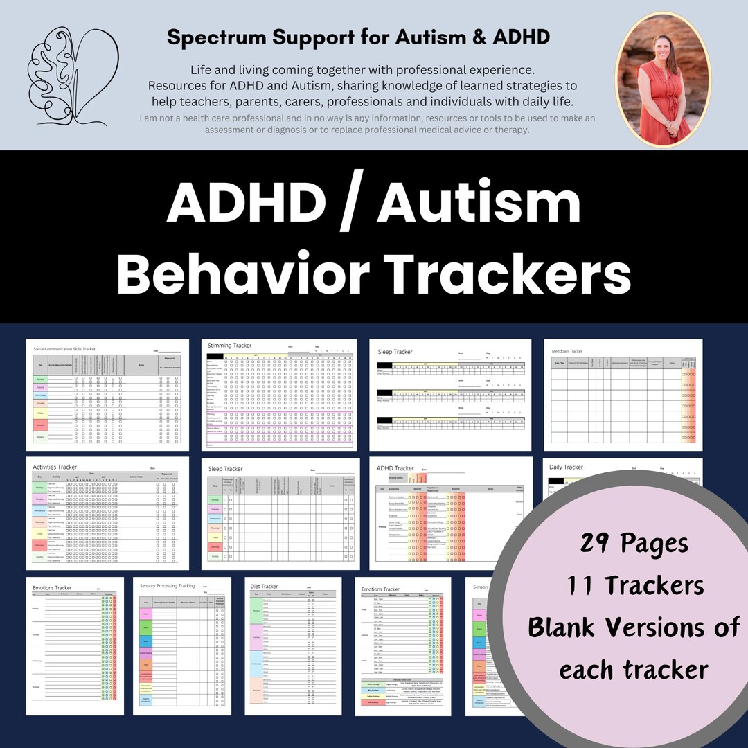 Behaviour Charts Checklists Behavior Tracker Support for ADHD Autism ...