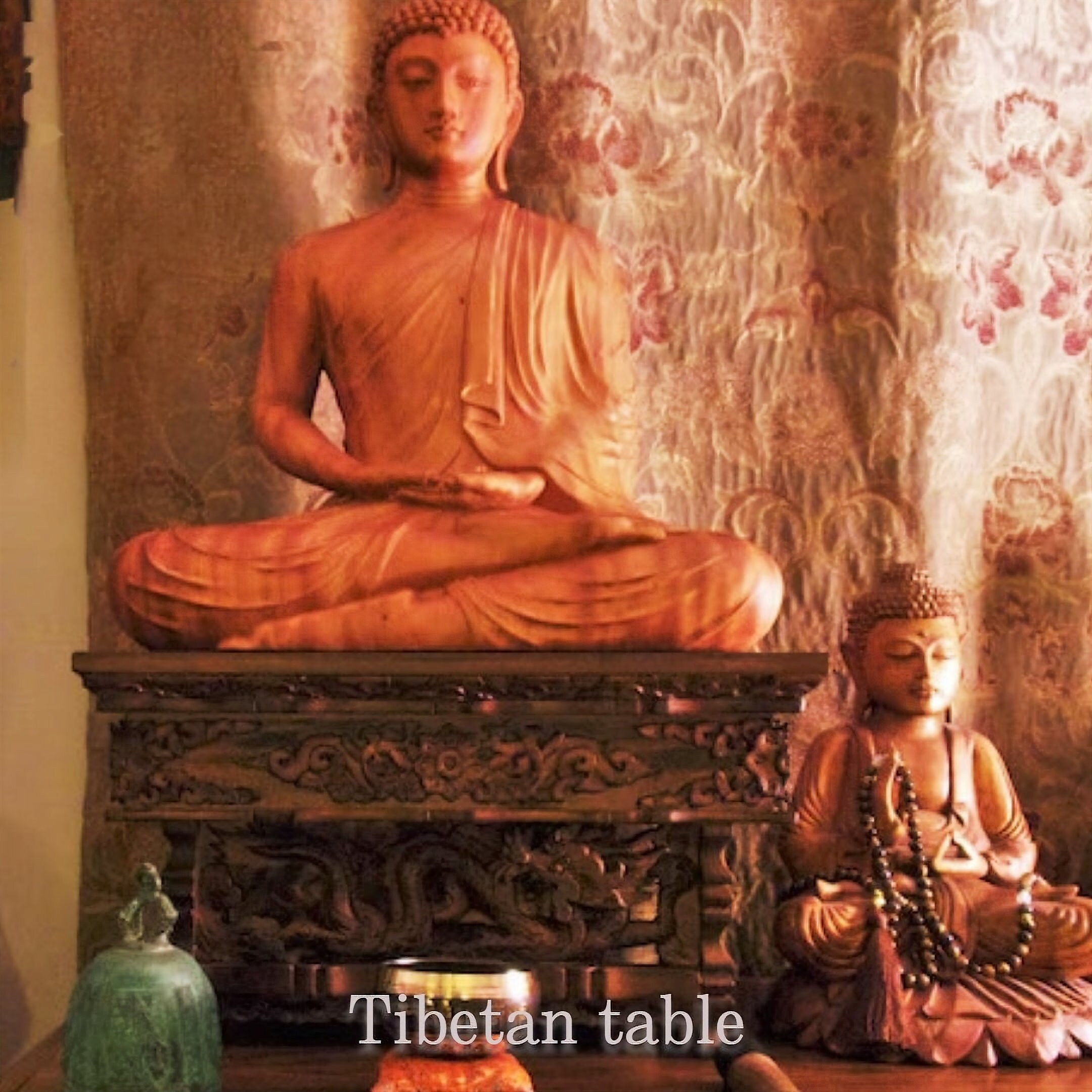 Tibetan Table Solid Wood Hand Carved Tibetan Buddhist Prayer Shrine ...