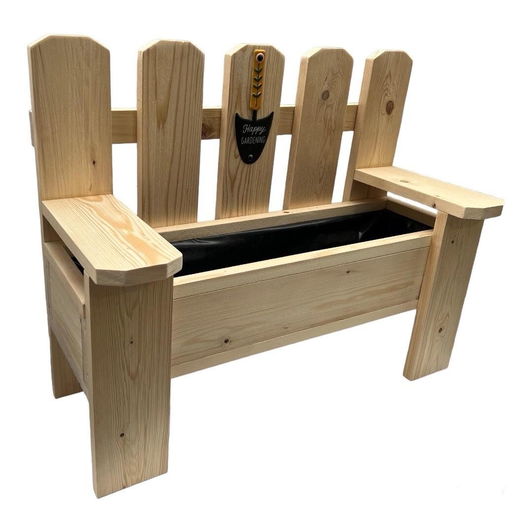 Wooden Bench Planter With Liner - Etsy