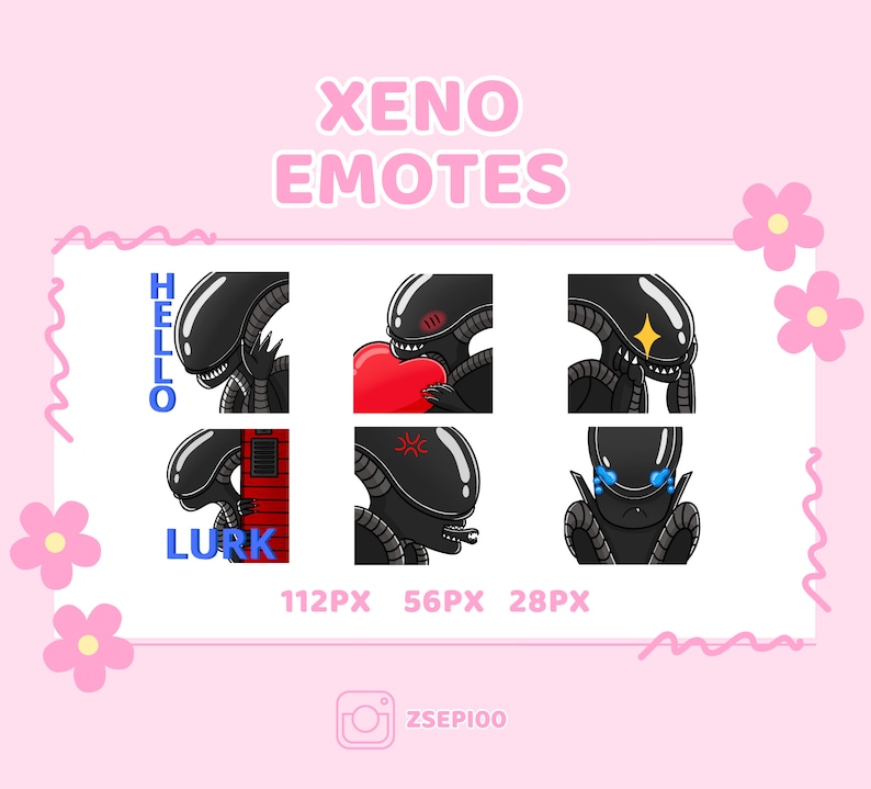 Alien Xeno Xenomorph Twitch Emotes (twitch/discord/youtube) - Streaming ...