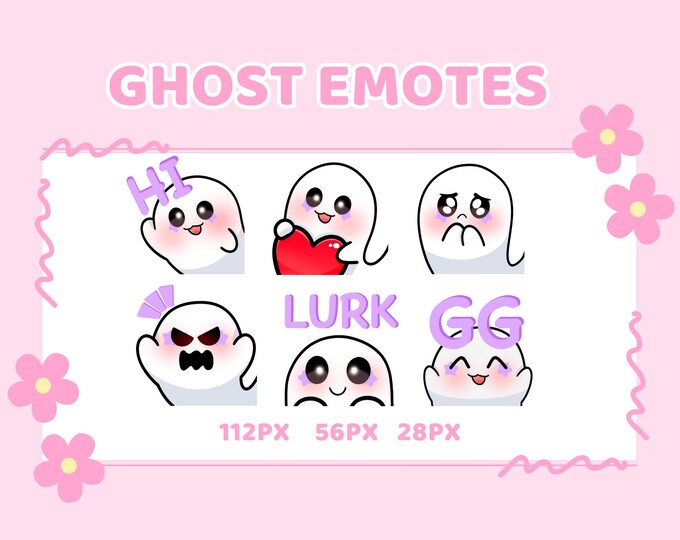 Halloween Ghost Emote Set | 12 Ghost Emote Bundle for Twitch, Discord ...