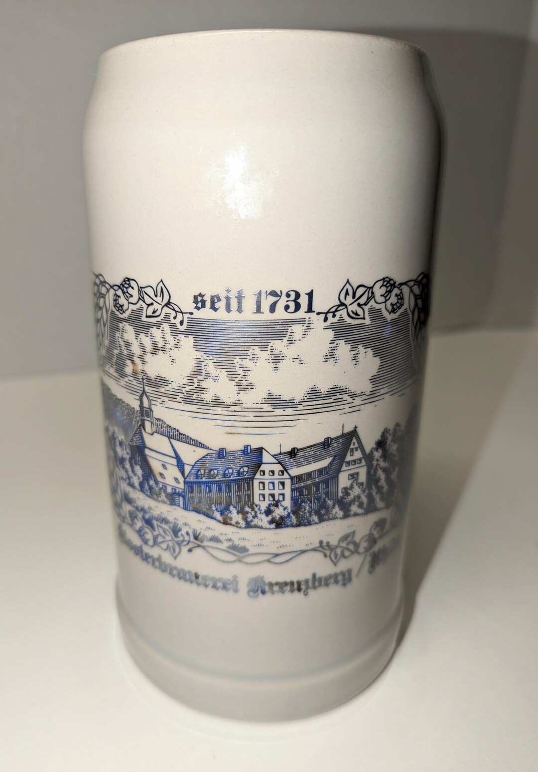 Vintage 1 Liter Stoneware Pottery Mug - Made in Germany - Unique Design ...