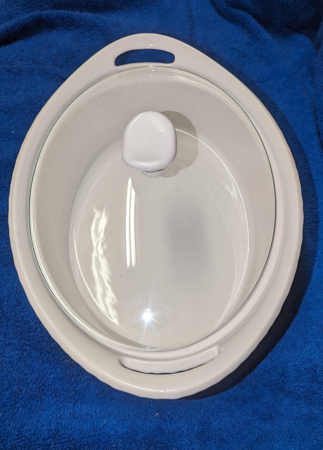 Vintage Corelle French White Oval Baking Casserole Dish With Cover 2 1/ ...