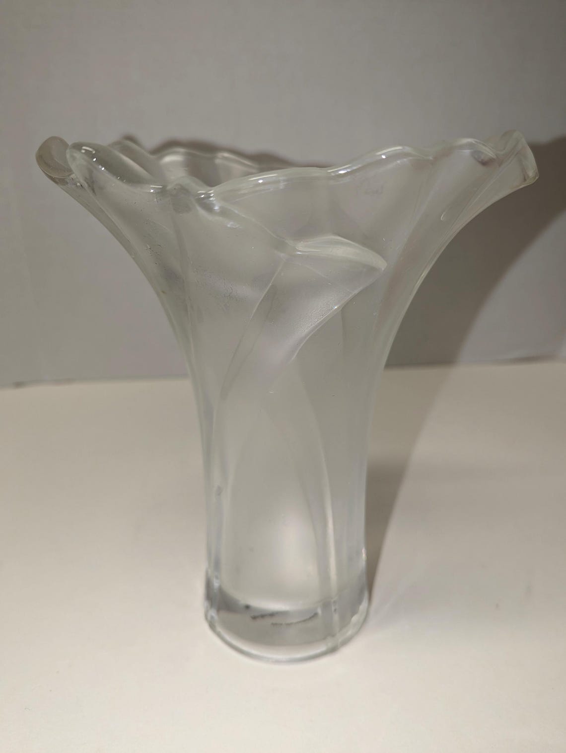 Crystal Frosted Ruffled Vase - Etsy
