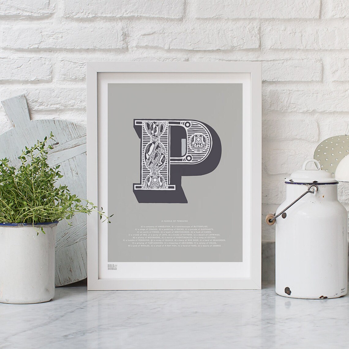 Illustrated Letter P Letter P Illustrated Alphabet Wall Art | Etsy