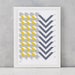 Geometric Print Chevron Grey and Yellow Geometric Shape - Etsy