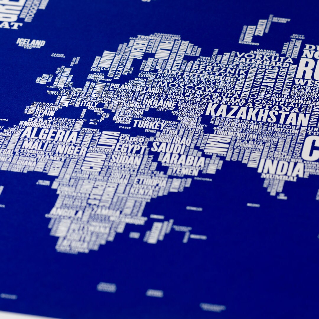 World Type Map, World Word Map, World Font Map, World Artwork, World ...