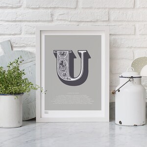 Illustrated Letter U, Illustrated Letters, Illustrated Alphabet Wall ...