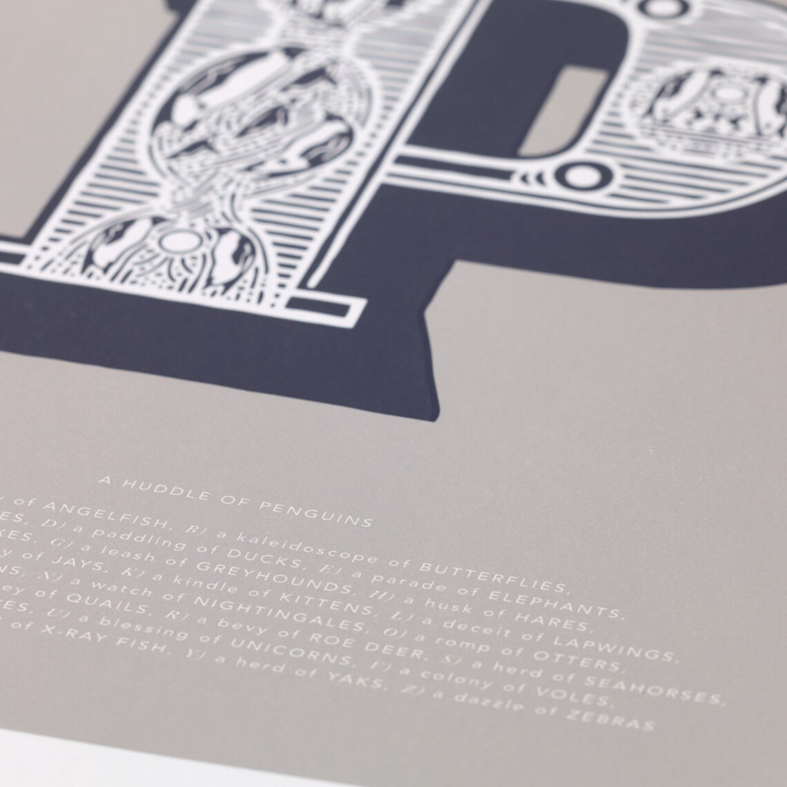 Illustrated Letter P Letter P Illustrated Alphabet Wall Art | Etsy