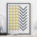 Geometric Print Chevron Grey and Yellow Geometric Shape - Etsy