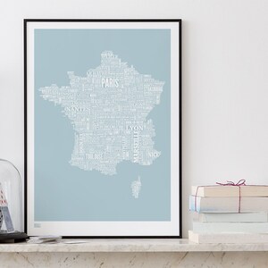 France Type Map Screen Print France Word Map France Font - Etsy