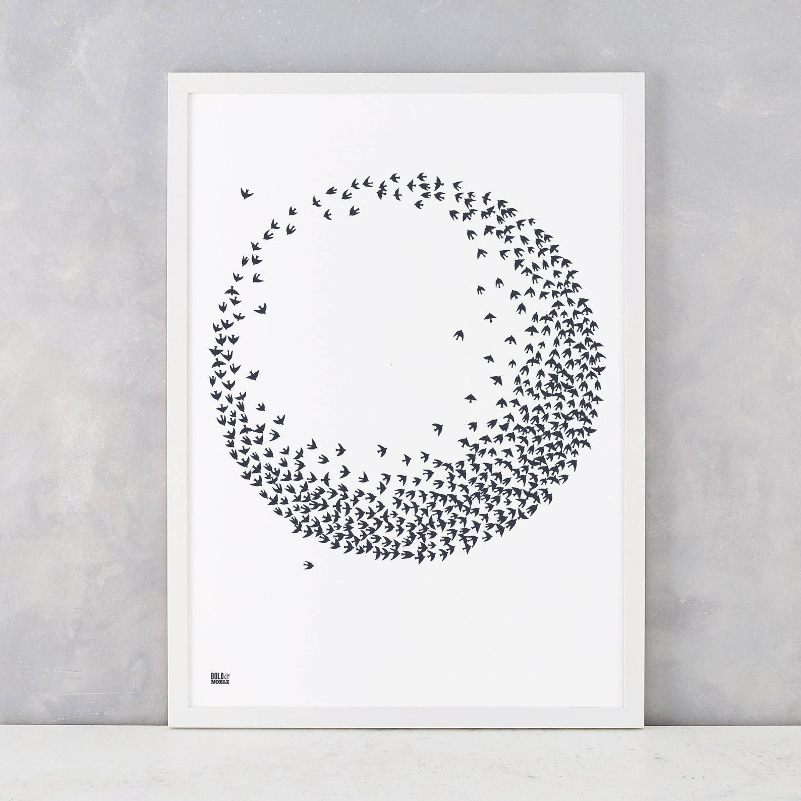 Flocking Birds Design Screen Print Murmurations Wall Art - Etsy