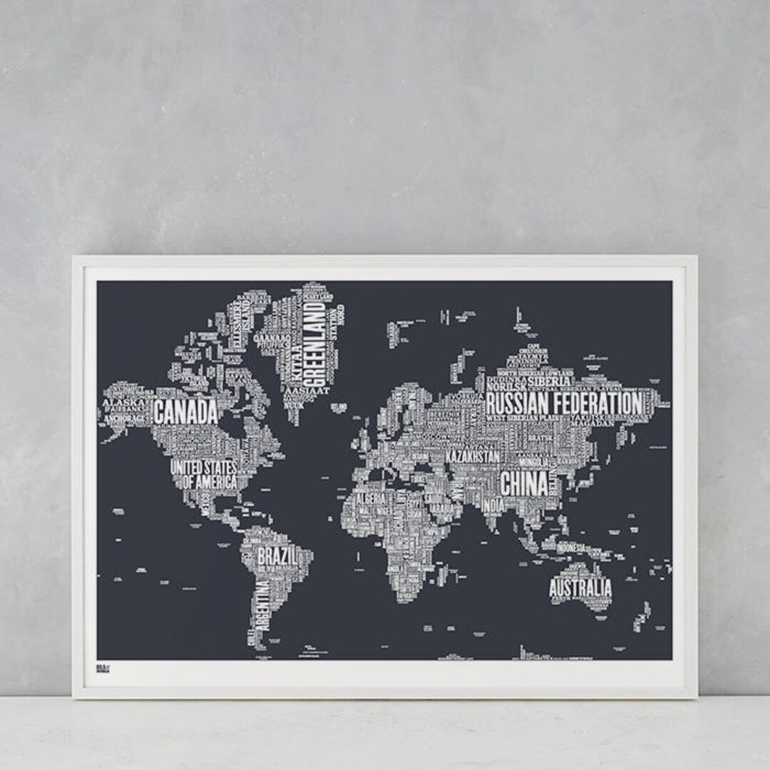 World Type Map, World Word Map, World Font Map, World Artwork, World ...