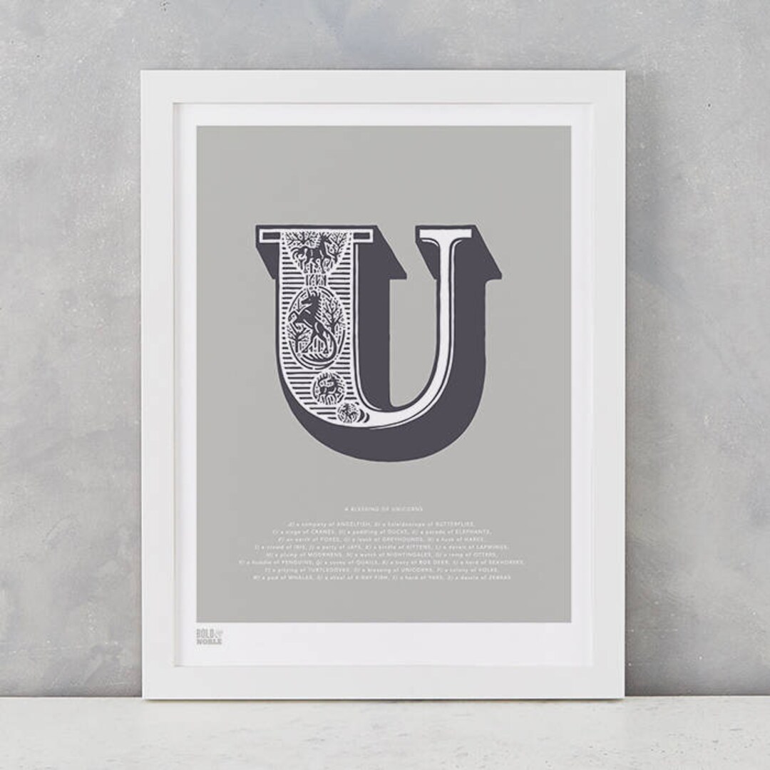 Illustrated Letter U, Illustrated Letters, Illustrated Alphabet Wall ...